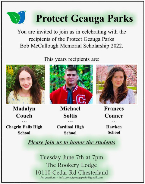 2022 Bob McCollough Memorial Scholarship Event – Protect Geauga Parks